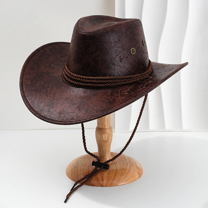 Men’s Cowboy Hat with Wide Brim and Chin Cord – Milanolegacy