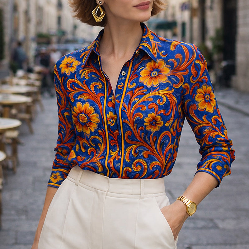 Valentina Rossi Retro Floral Print Blouse – Milanolegacy
