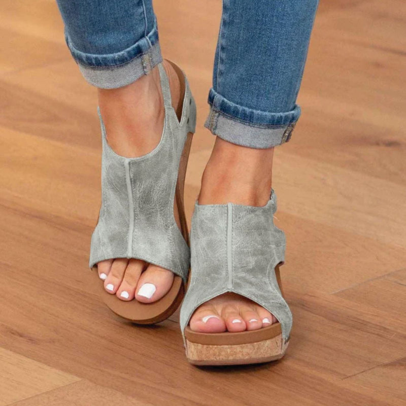 Valentina Rossi Slingback Cork Wedge Sandals – Milanolegacy