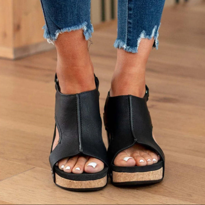 Valentina Rossi Slingback Cork Wedge Sandals – Milanolegacy