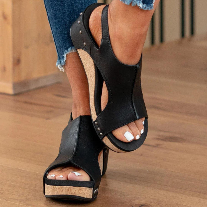 Valentina Rossi Slingback Cork Wedge Sandals – Milanolegacy